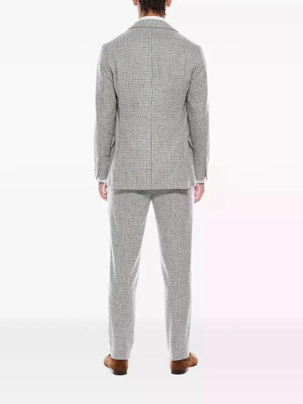 Brunello Cucinelli Houndstooth-pattern Single-breasted Suit - Grey