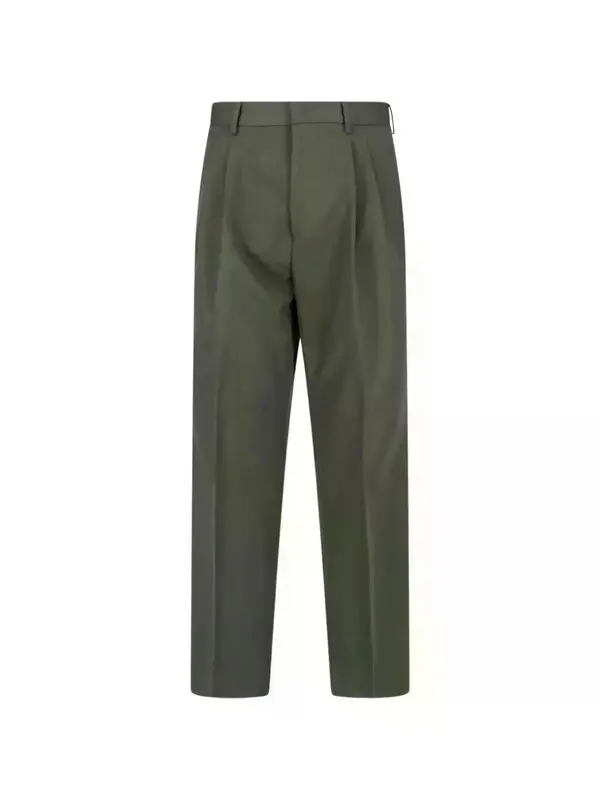 BE ABLE Pleated-detail Straight-leg Trousers - Green