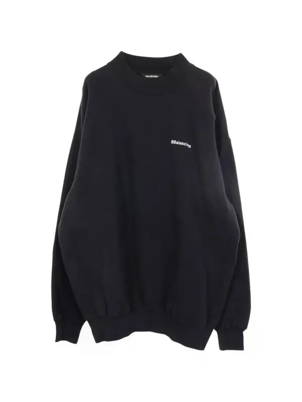 Balenciaga 2010s Logo-embroidered Sweatshirt - Black