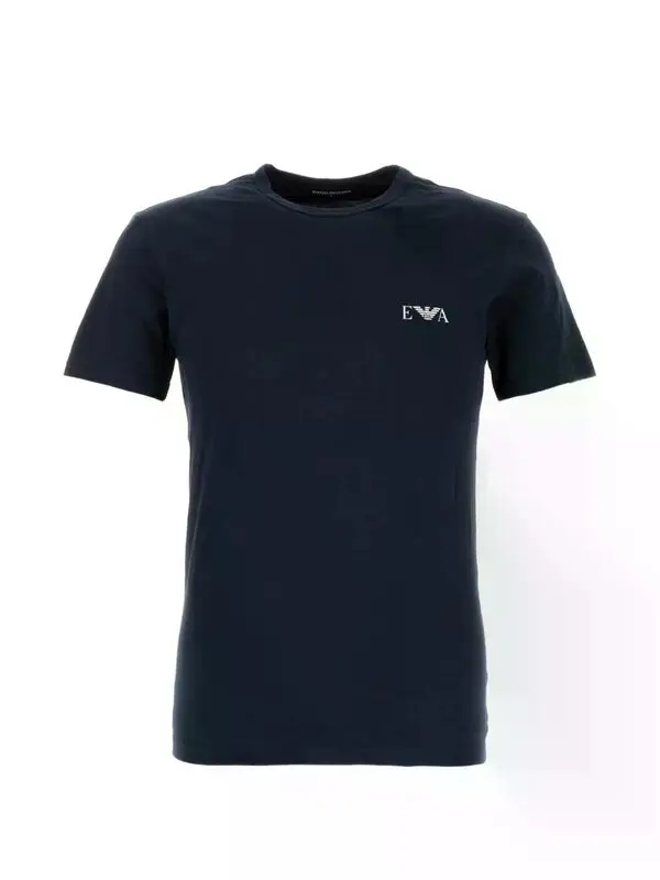 Emporio Armani Logo-print Stretch-cotton T-shirt - Blue