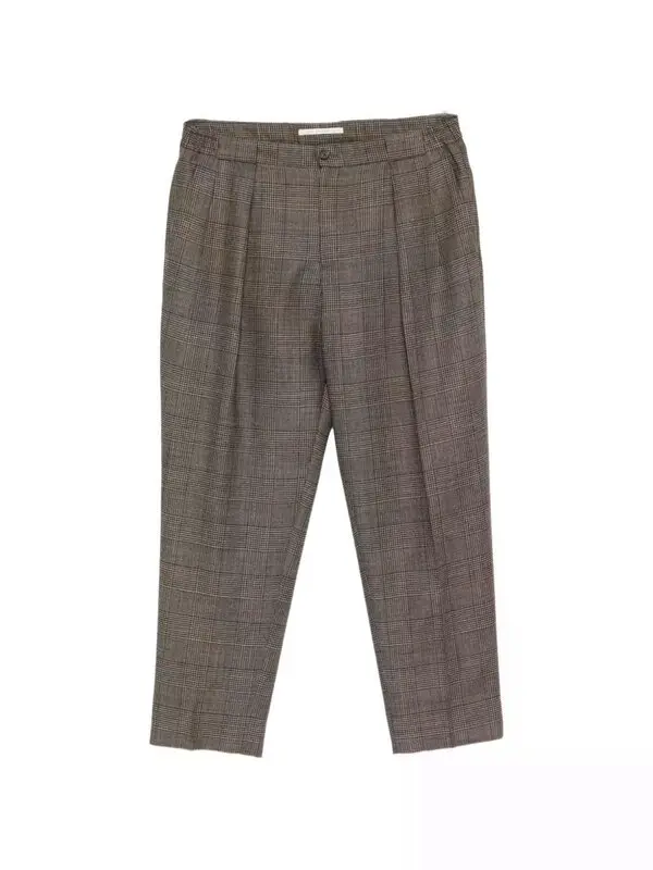 BRIGLIA 1949 Portobello Check Pleated Trousers - Brown