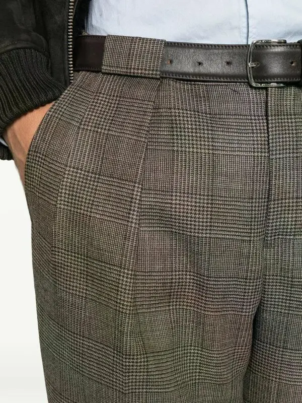 BRIGLIA 1949 Portobello Check Pleated Trousers