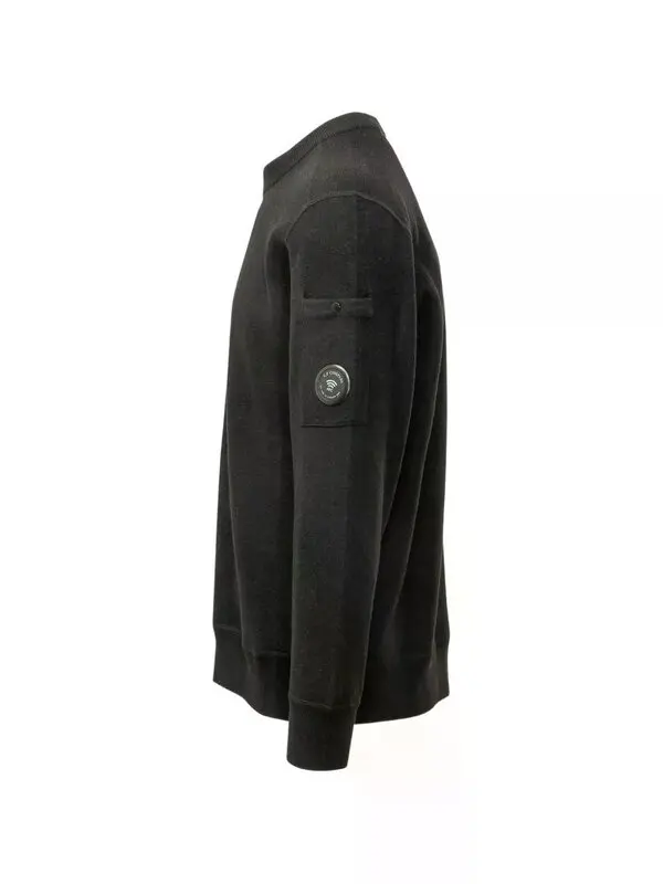 C.P. COMPANY Merino Wool Felted Lens Half Zip Sweater