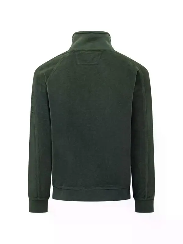 C.P. COMPANY Brushed Emerized Diagonal Fleece Half-zip Lens Sweatshirt