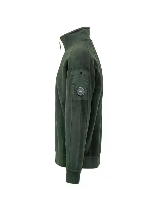 C.P. COMPANY Brushed Emerized Diagonal Fleece Half-zip Lens Sweatshirt