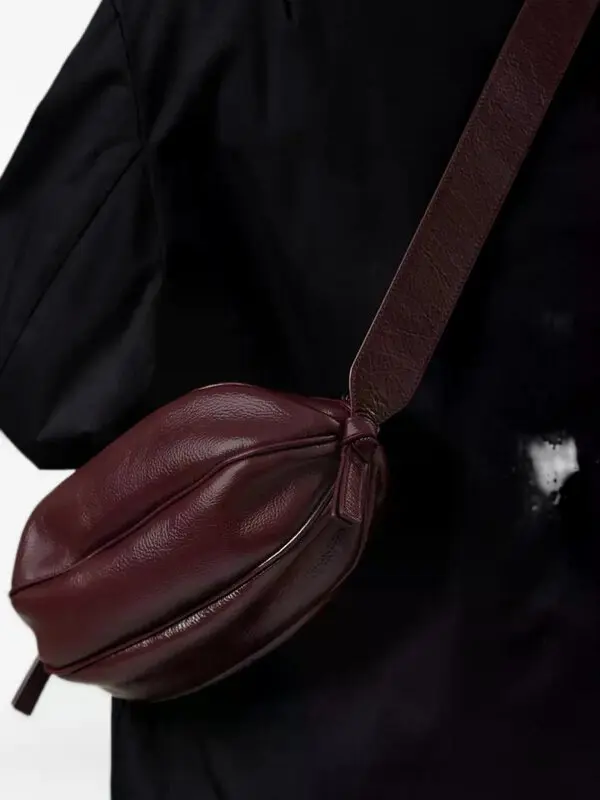 Hereu Large Boya Distressed Leather Crossbody Bag - Red