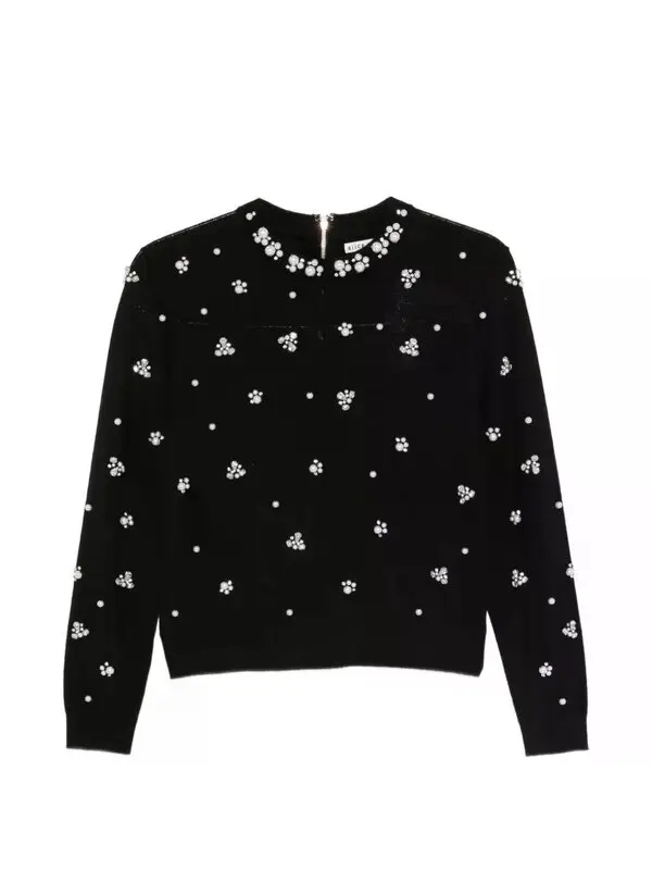 Alice + Olivia Faux-pearl Embellished Sweater