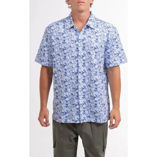 VAST Aqua Terra™ Hibiscus Performance Shirt - Blue Multi