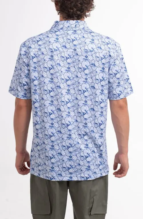 VAST Aqua Terra™ Hibiscus Performance Shirt - Blue Multi