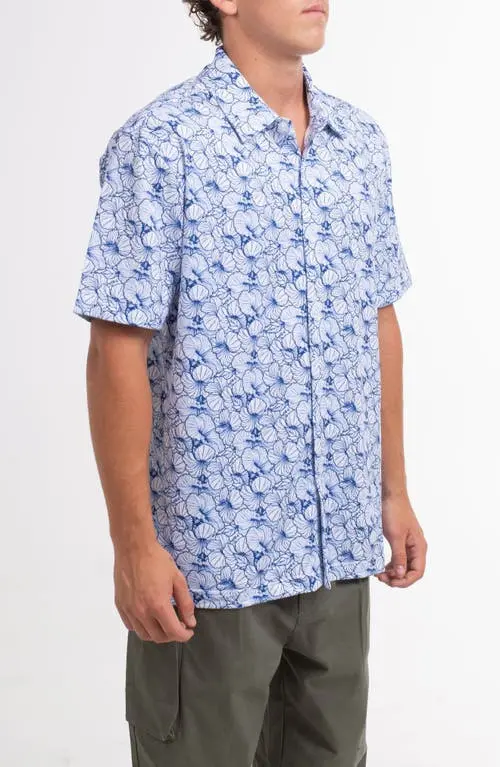 VAST Aqua Terra™ Hibiscus Performance Shirt - Blue Multi