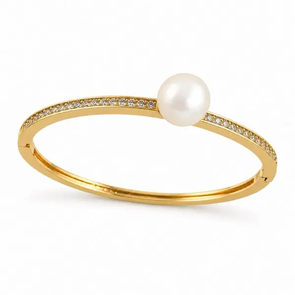 NINEMOO Lueur Rosée Éclat Pearl Bangle - Gold