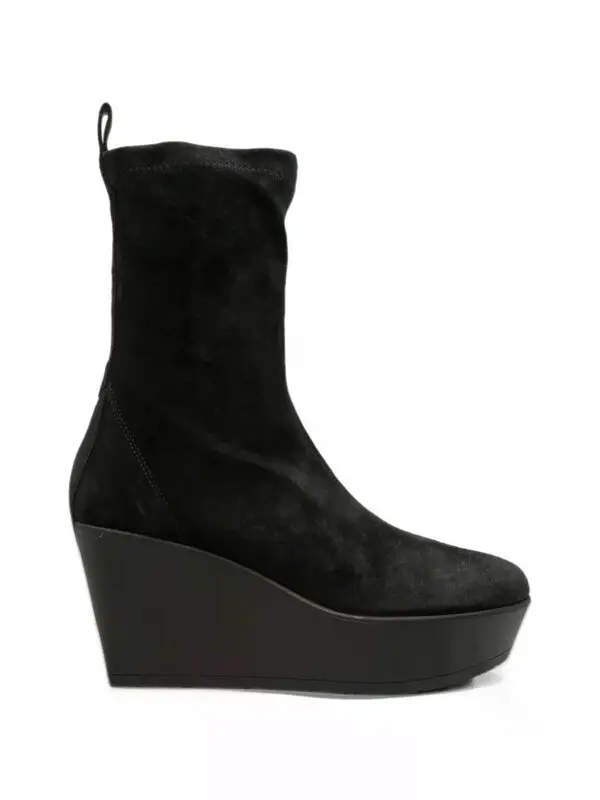 VIC MATIE Wedge-heel Platform Ankle Boots - Black