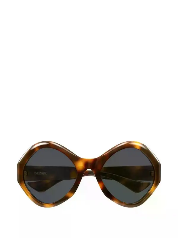 Valentino Garavani Geometric-frame Sunglasses - Brown