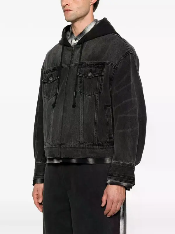 FENG CHEN WANG Layered-hooded Denim Jacket