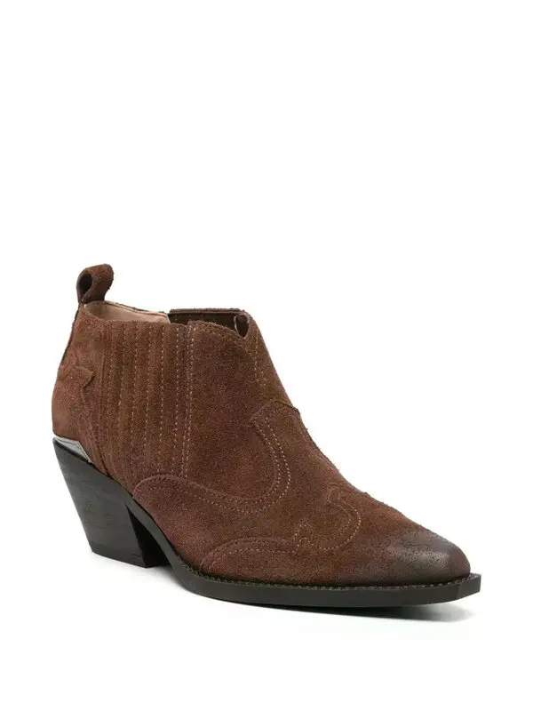 Liu Jo Austin 04 Western-style Suede Ankle Boots - Brown