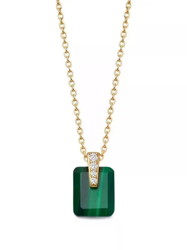 Astley Clarke Deco Malachite And Diamond Necklace - Gold