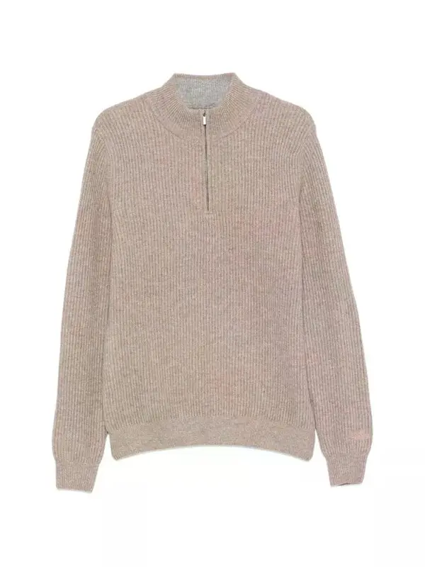 MC2 SAINT BARTH Buck Ribbed-knit Quarter-zip Sweater