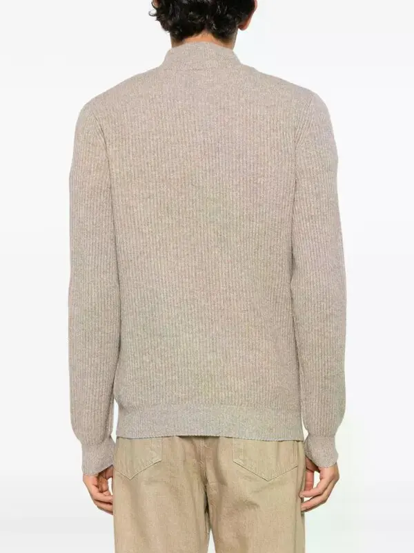 MC2 SAINT BARTH Buck Ribbed-knit Quarter-zip Sweater