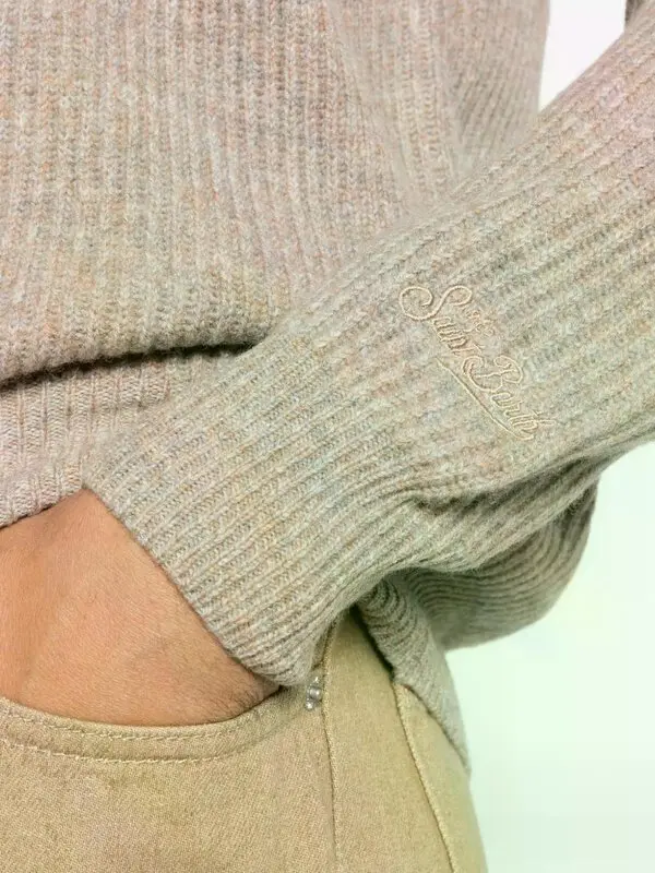 MC2 SAINT BARTH Buck Ribbed-knit Quarter-zip Sweater