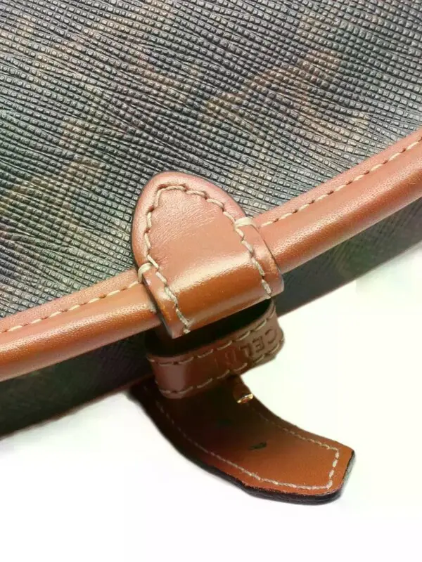 Celine 2000s Medium Folco Triomphe Shoulder Bag - Brown