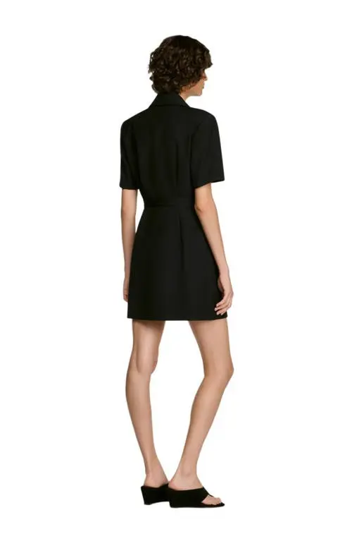 Sandro Tailored Collar Wraparound Dress