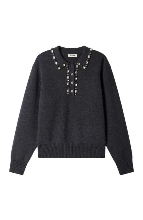 Sandro Jewellery Polo-neck Sweater