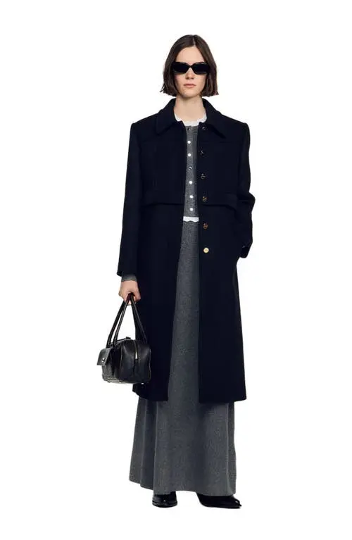 Sandro 2-in-1 Effect Wool Coat