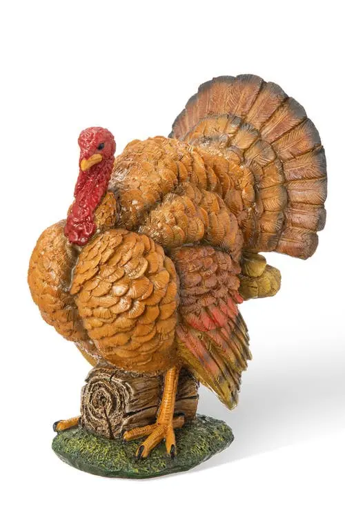 GLITZHOME Thanksgiving Resin Turkey Table Decor