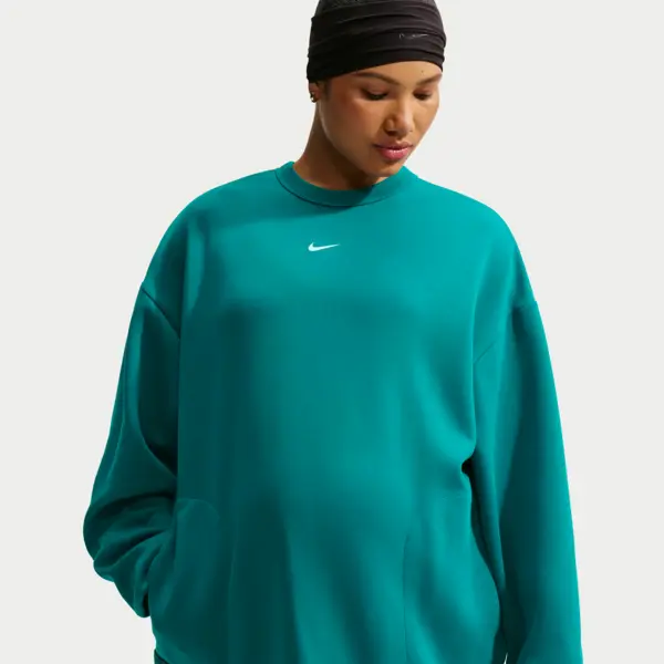 Nike Women's (m) Studio Fleece Sport Dri-fit Oversized Crew-neck Sweatshirt (maternity)
