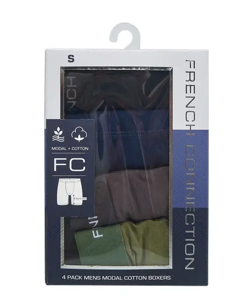 French Connection Cotton Modal Boxer Brief 4 Pack