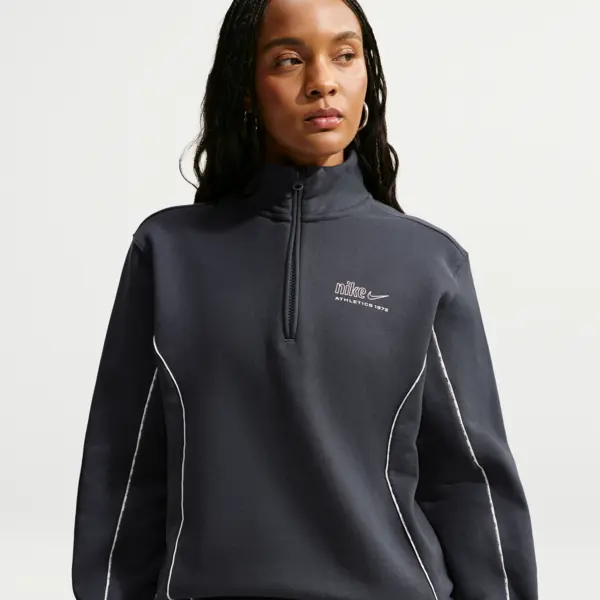 Nike Studio Fleece Weight 1/4-zip Top - Grey