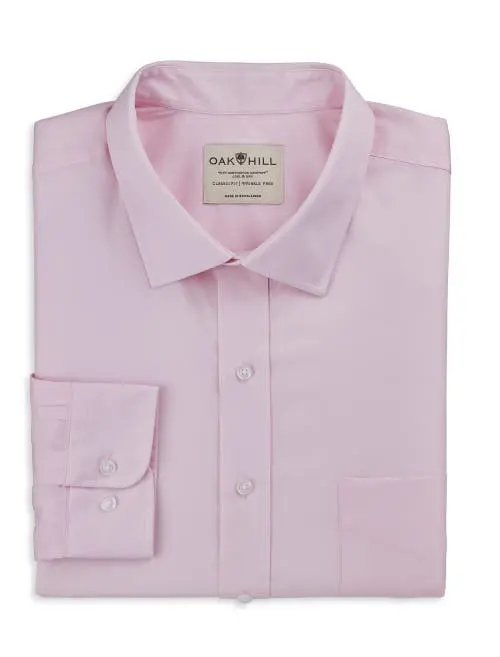 OAK HILL BY DXL Big & Tall Broadcloth Dress Shirt V2 - Pink