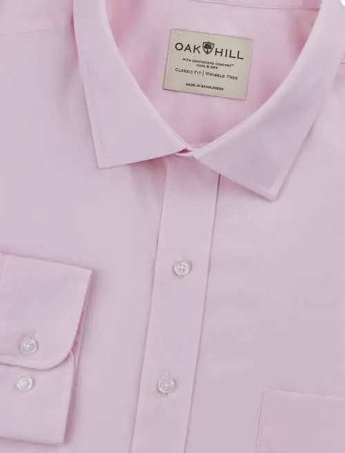 OAK HILL BY DXL Big & Tall Broadcloth Dress Shirt V2 - Pink