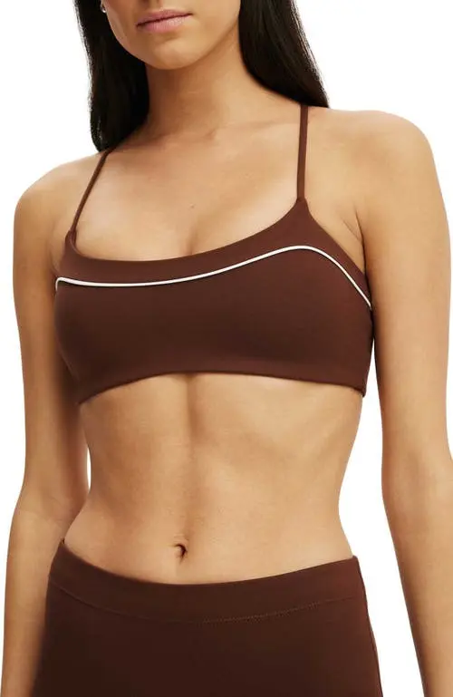 Cotton:on Active Ultra Soft Spliced Crop - Chestnut