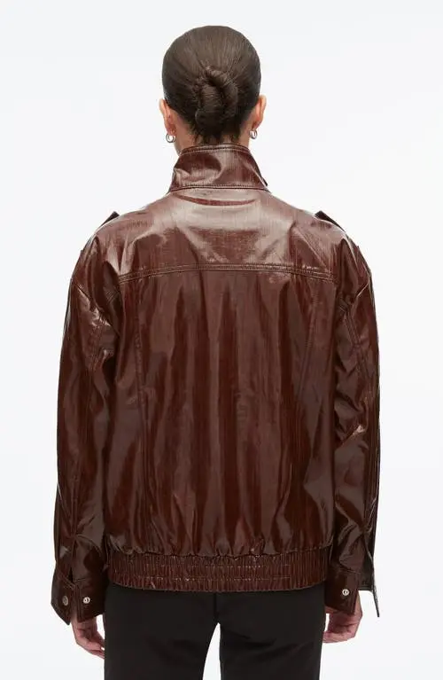 3.1 Phillip Lim Textured Faux Leather Flight Jacket