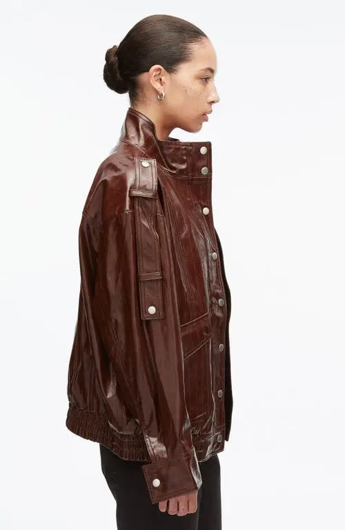 3.1 Phillip Lim Textured Faux Leather Flight Jacket