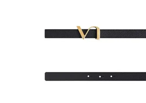 VAINCOURT Reversible & Gold Thin Leather Belt