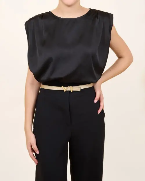 VAINCOURT Reversible & Gold Thin Leather Belt