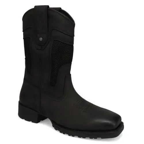 Wrangler Stockton Square Toe Western Boot - Black