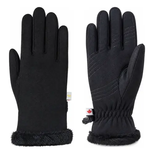 HOT PAWS Plush Lined Stretch Knit Athletic Glove - Black