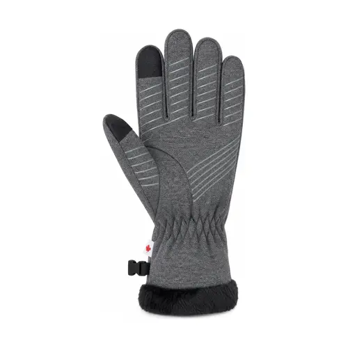 HOT PAWS Plush Lined Stretch Knit Athletic Glove - Heather Gray