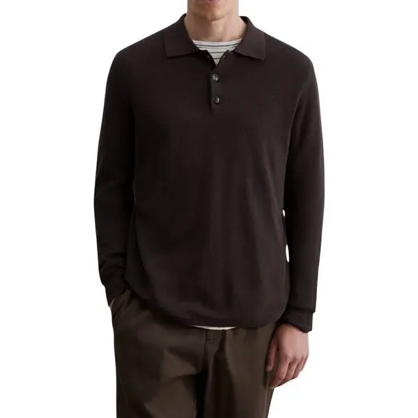 SCALPERS Polo Neck Tricot Sweater - Brown