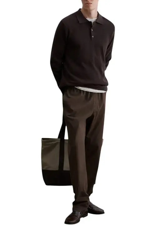 SCALPERS Polo Neck Tricot Sweater - Brown