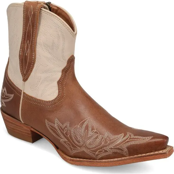Wrangler Myrtle Snip Toe Bootie - Saddle Tan/ivory