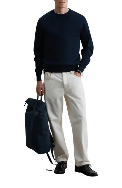 SCALPERS Round Neck Knit Sweater - Navy