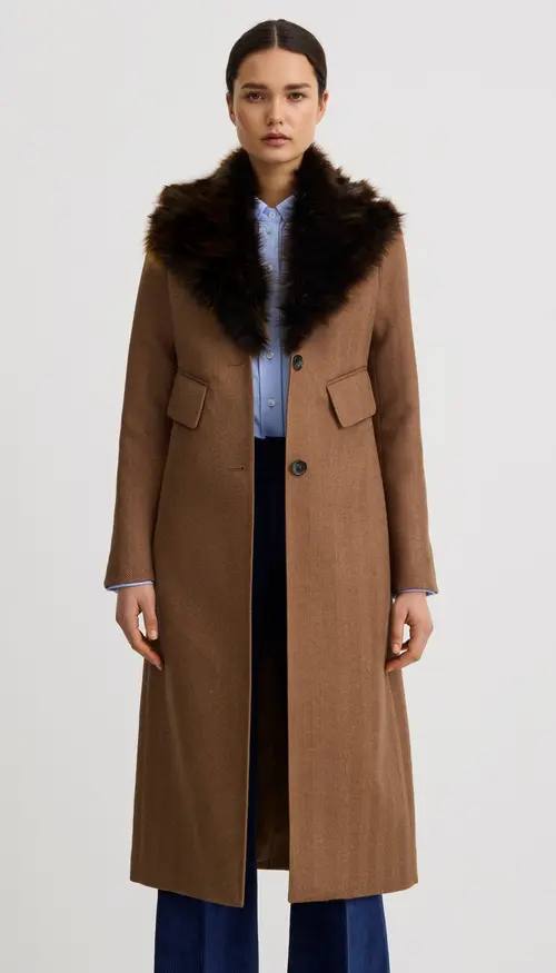 Smythe Brando Coat With Detachable Collar - Vicuna