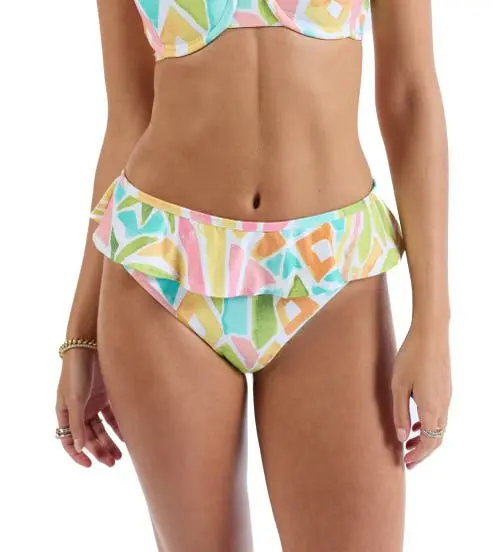 Kenny Flowers The Desert Islandbanded Sporty Bikini Bottom With Ruffle