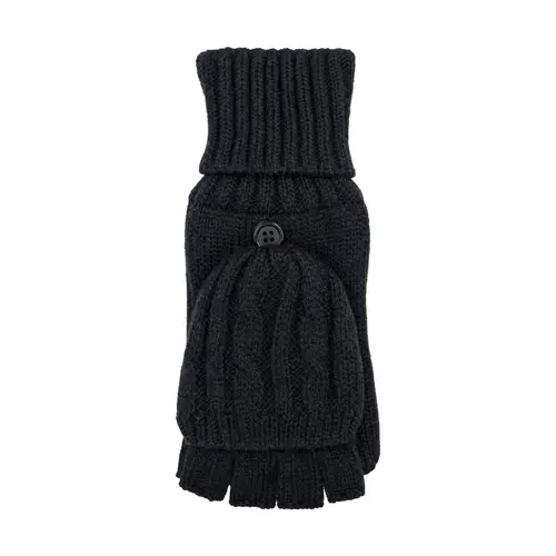 CANADA WEATHER GEAR Convertible Cable Knit Flip-top Mitten