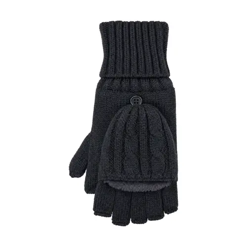 CANADA WEATHER GEAR Convertible Cable Knit Flip-top Mitten