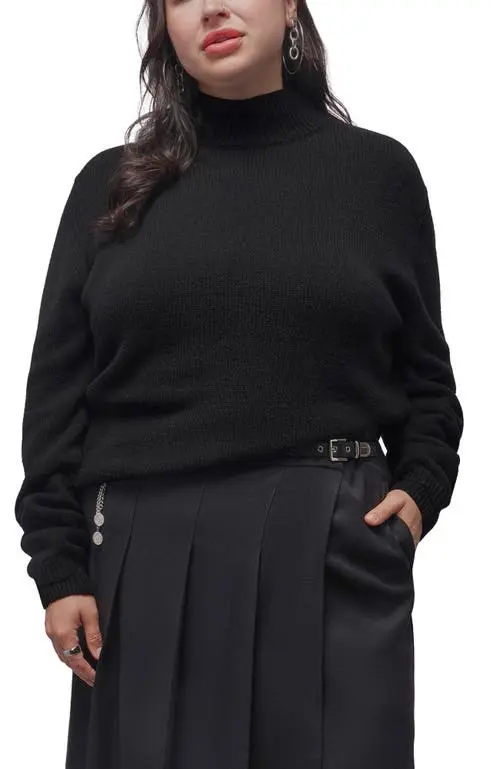 WILDFANG The Everyday Long Sleeve Mock Neck Tee - Black